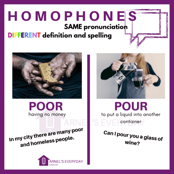 68 HOMOPHONES every English student needs to know! | Arnel's Everyday ...